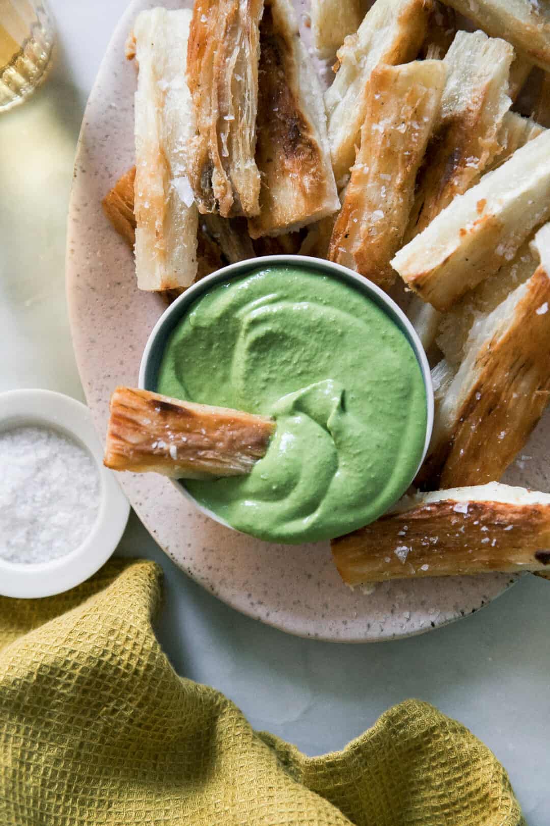 Yucca Fries [Yuca Frita con Aji Verde] - A Cozy Kitchen