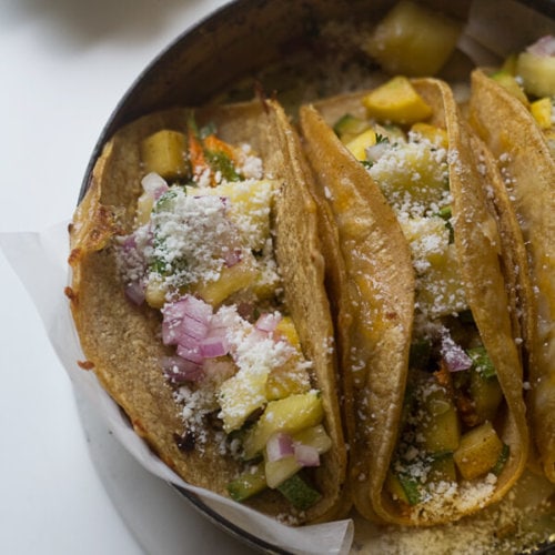 Summer Squash QuesaTaco (Quesadilla + Taco) w/Pineapple Salsa - A Cozy ...