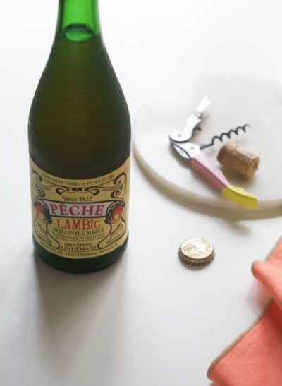 Peach Lambic Float with Whiskey Ice Cream - A Cozy Kitchen