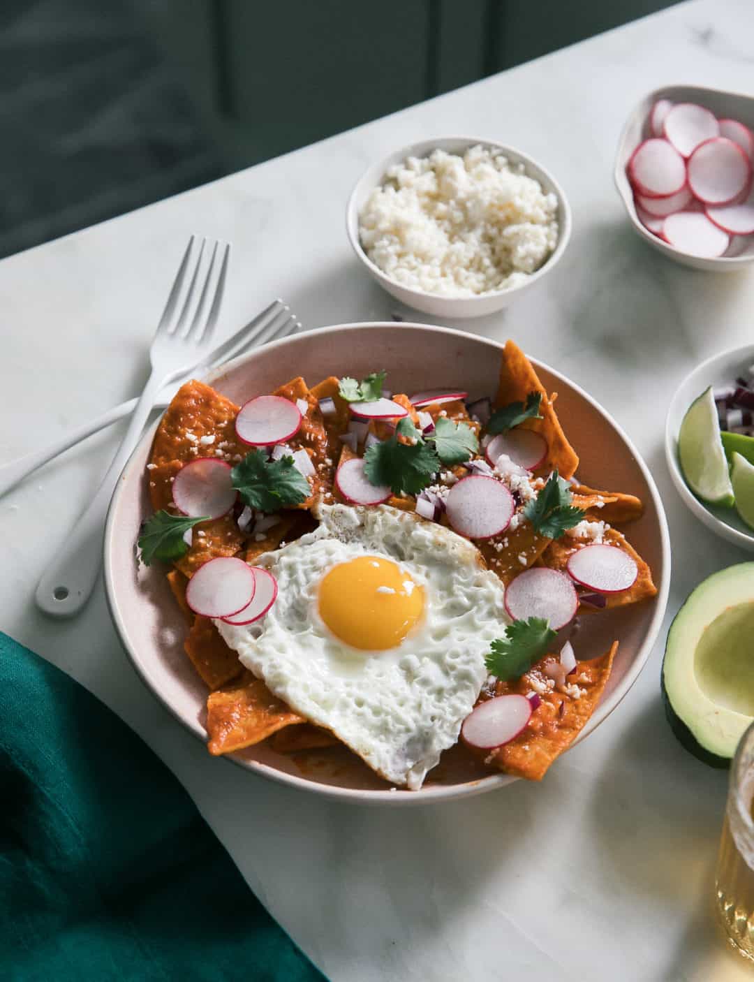 Chilaquiles with Fried Eggs Recipe (Roja) - A Cozy Kitchen