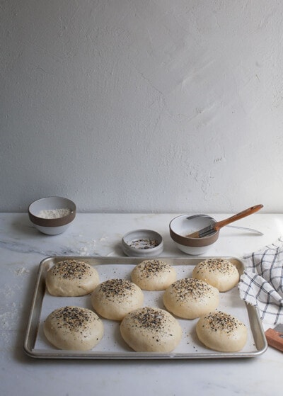 'Everything' Hamburger Buns - A Cozy Kitchen