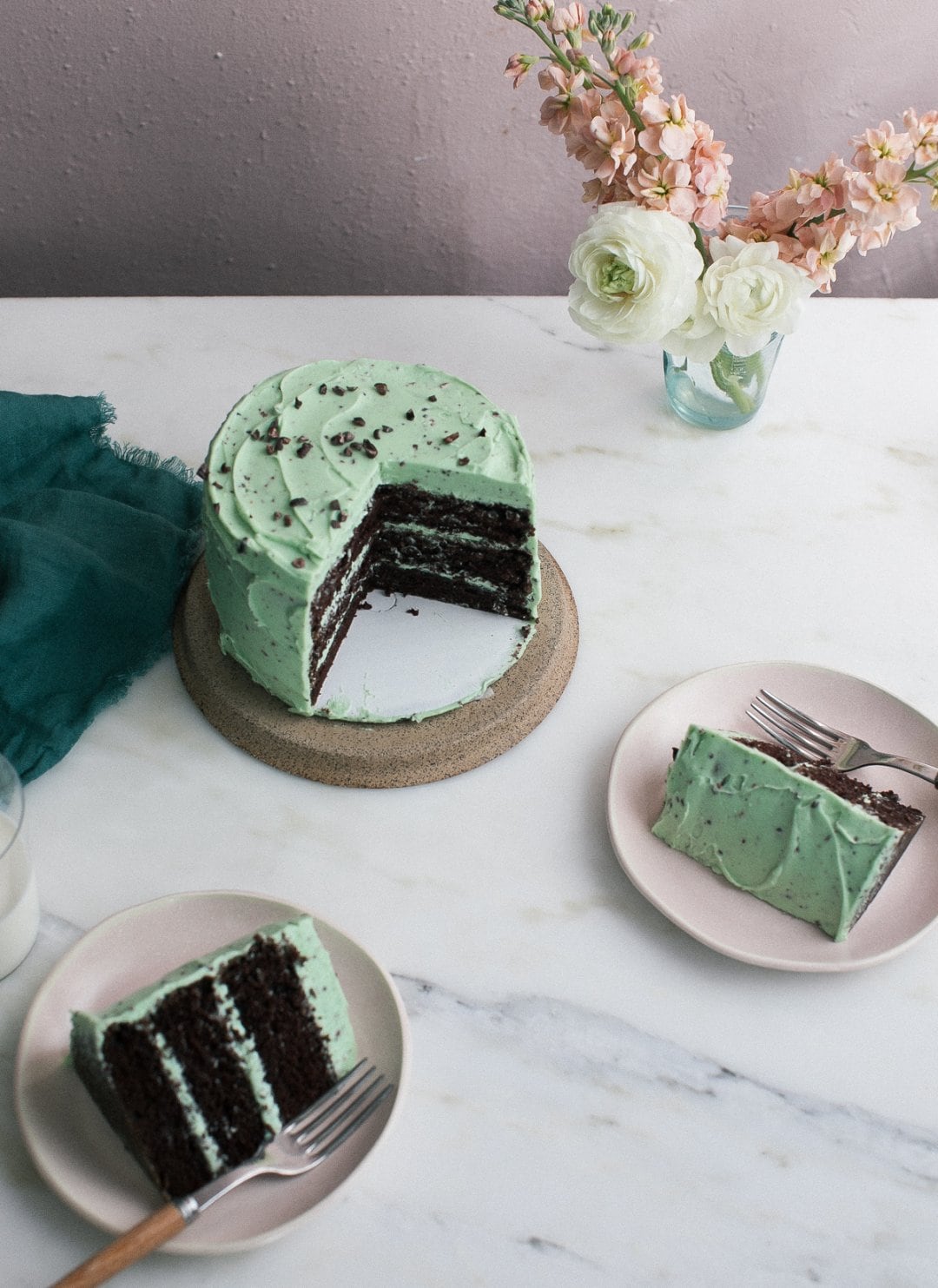 Mint Chocolate Chip Cake - A Cozy Kitchen