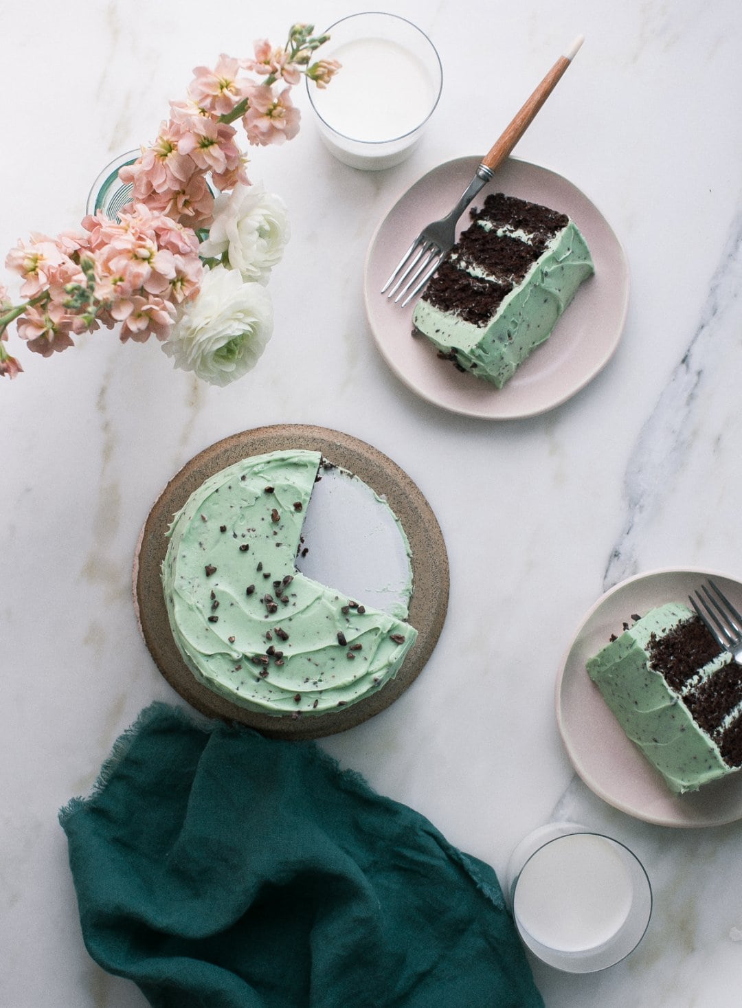 Mint Chocolate Chip Cake - A Cozy Kitchen