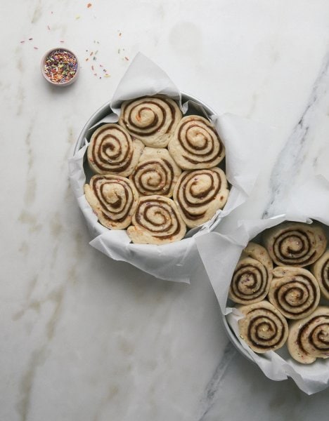Funfetti Cinnamon Rolls - A Cozy Kitchen