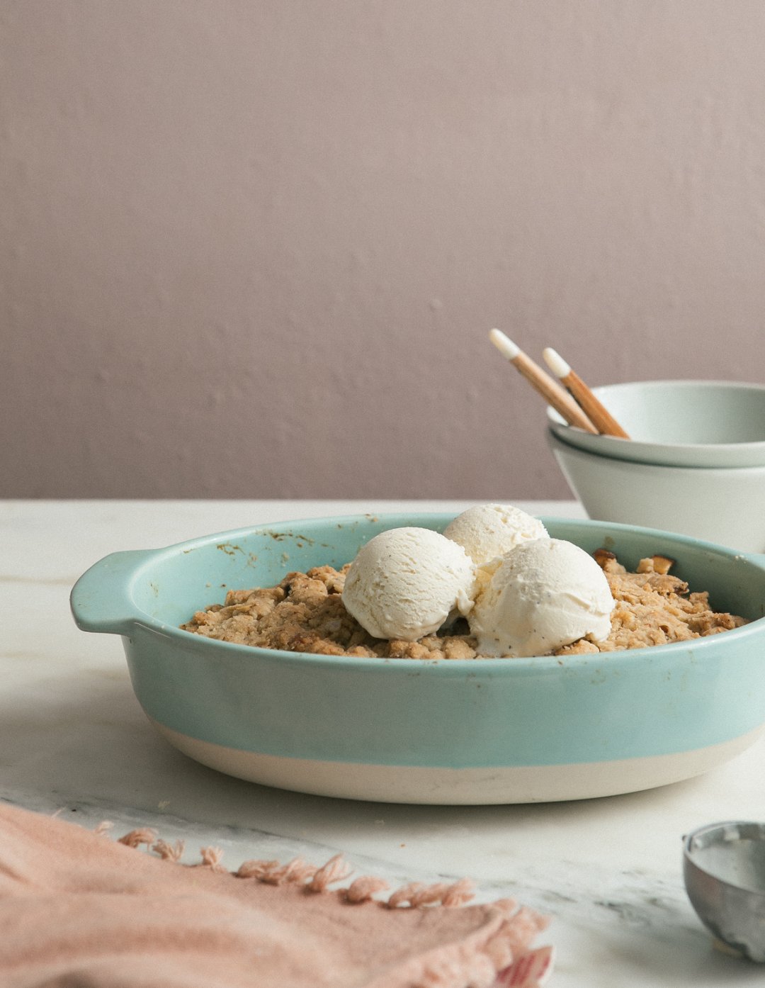 Brown Butter Apple Crumble - A Cozy Kitchen