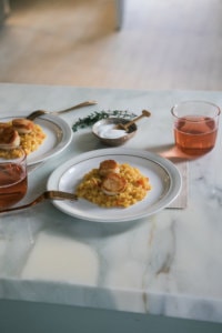 Paella-Tasting Risotto with Brown Butter Scallops - A Cozy Kitchen