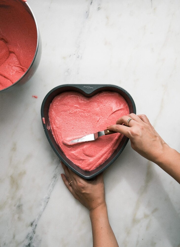 Strawberry Conversation Heart Cake - A Cozy Kitchen