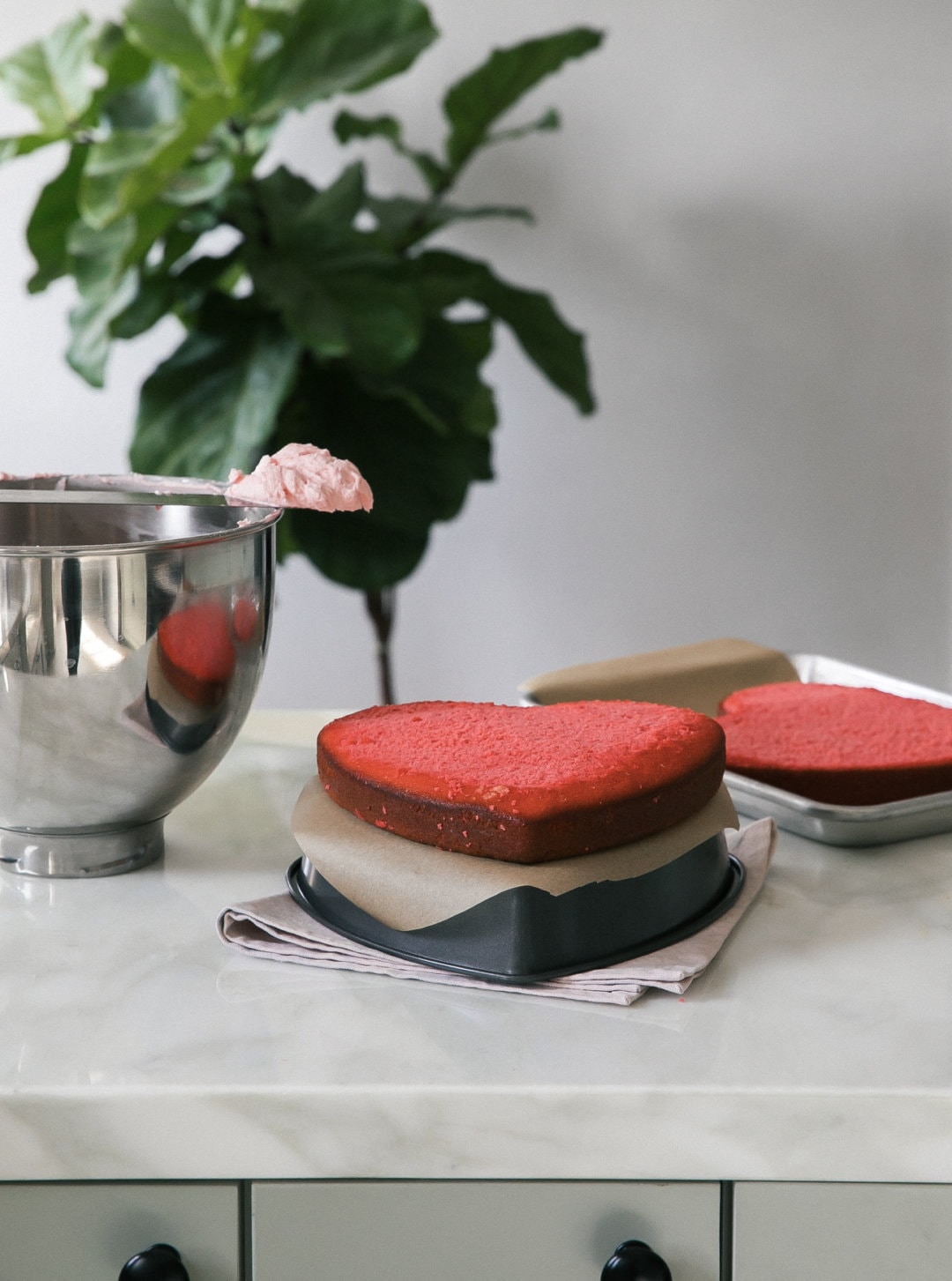 Strawberry Conversation Heart Cake - A Cozy Kitchen