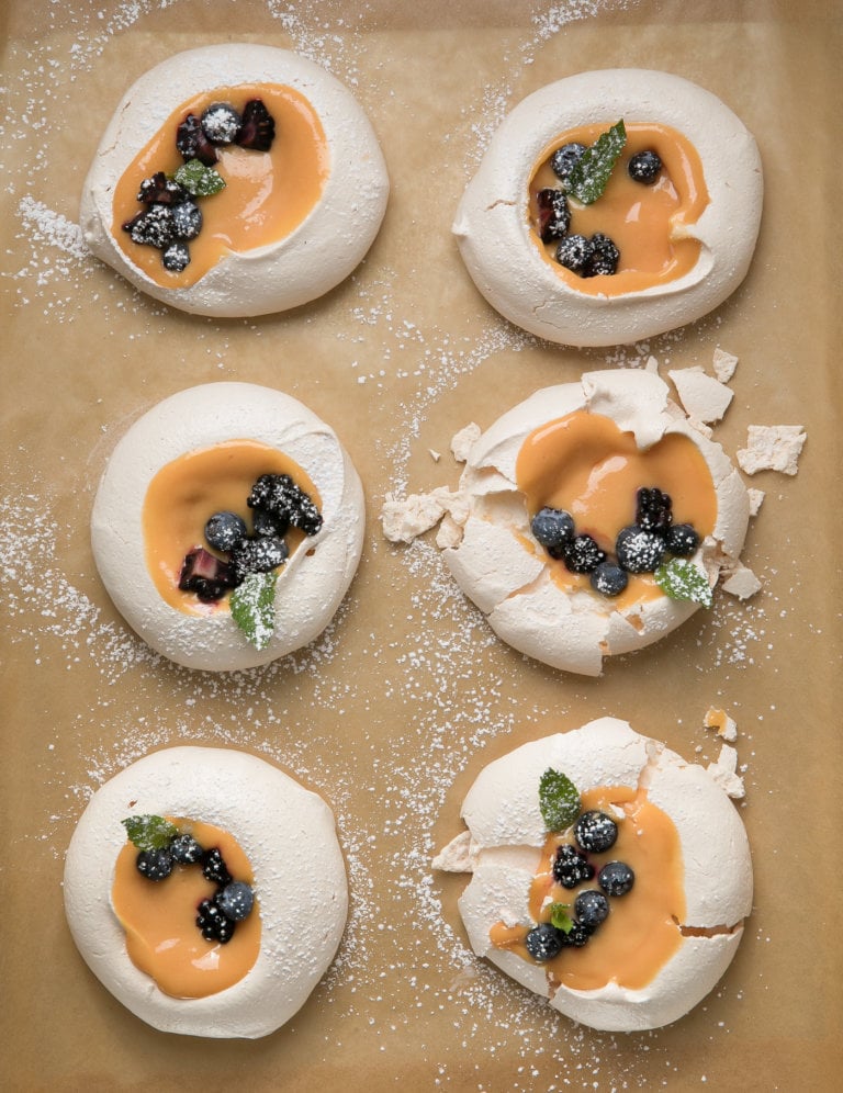 Mini Meringues with Lemon Curd - A Cozy Kitchen