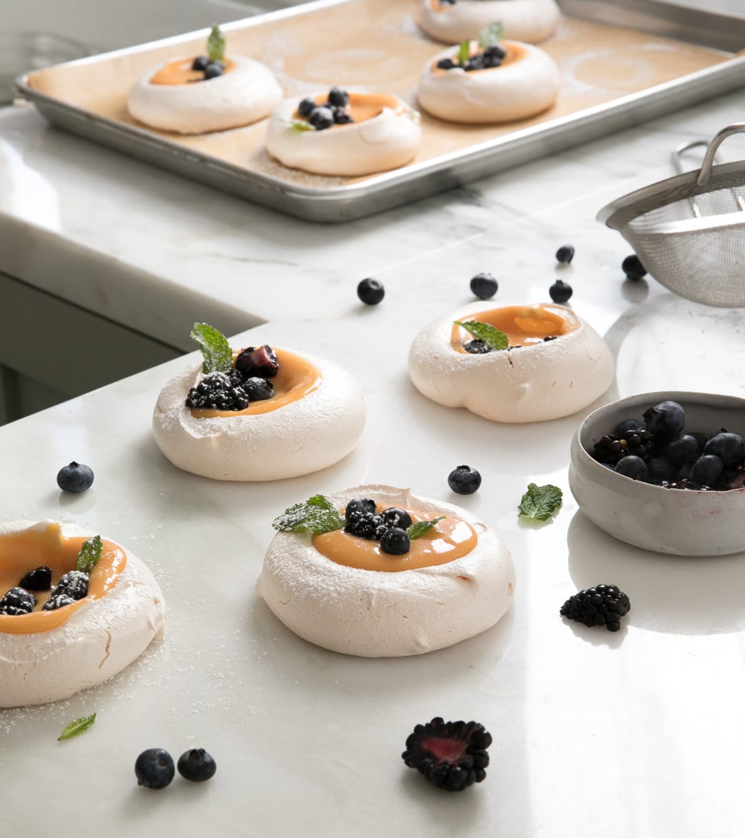 Mini Meringues with Lemon Curd - A Cozy Kitchen