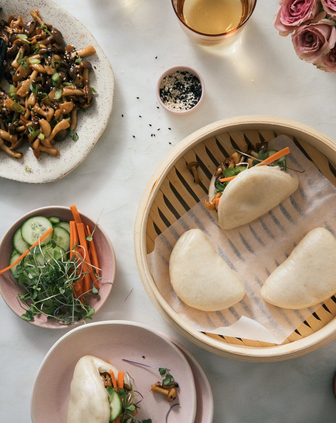 Vegetarian Bao Buns with Mushrooms - A Cozy Kitchen
