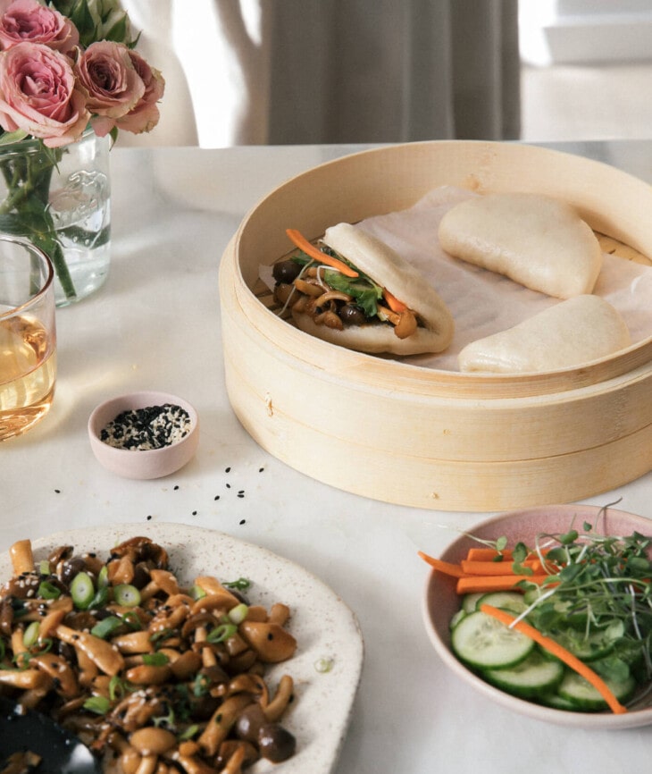 Vegetarian Bao Buns with Mushrooms - A Cozy Kitchen