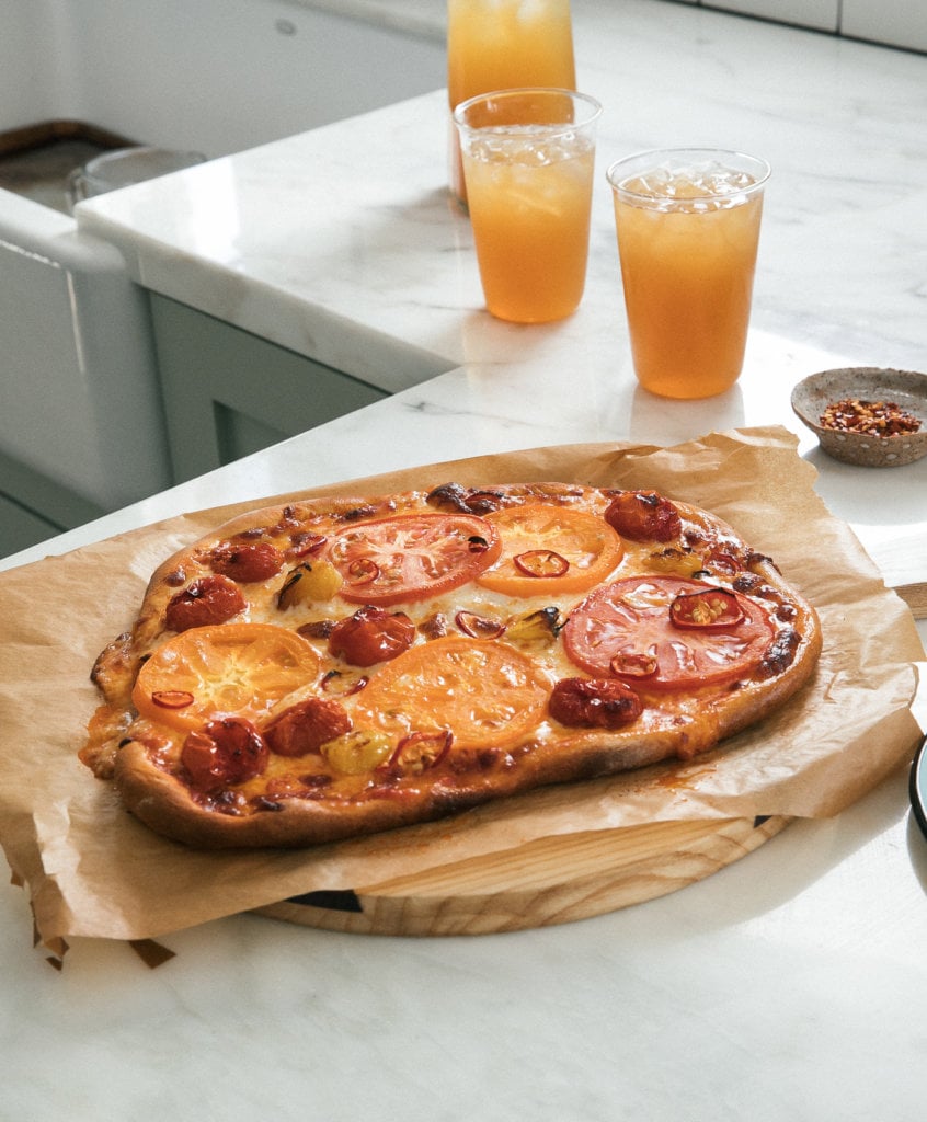 Spicy Heirloom Tomato Pizza - A Cozy Kitchen