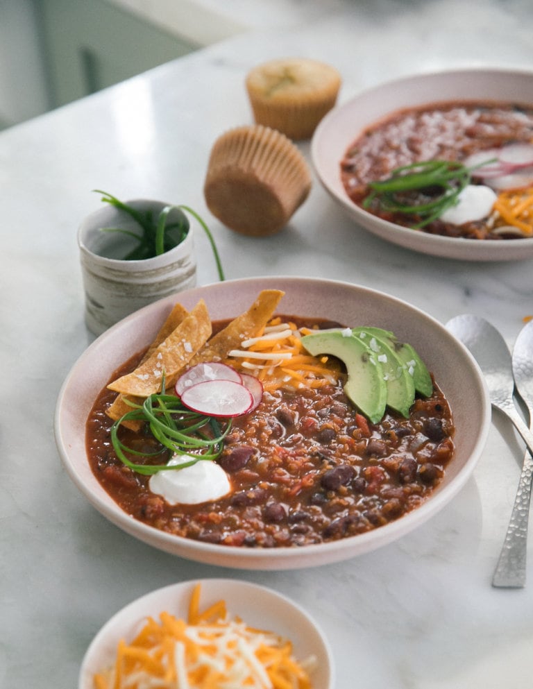 Instant Pot Vegan Chili with Quinoa - A Cozy Kitchen