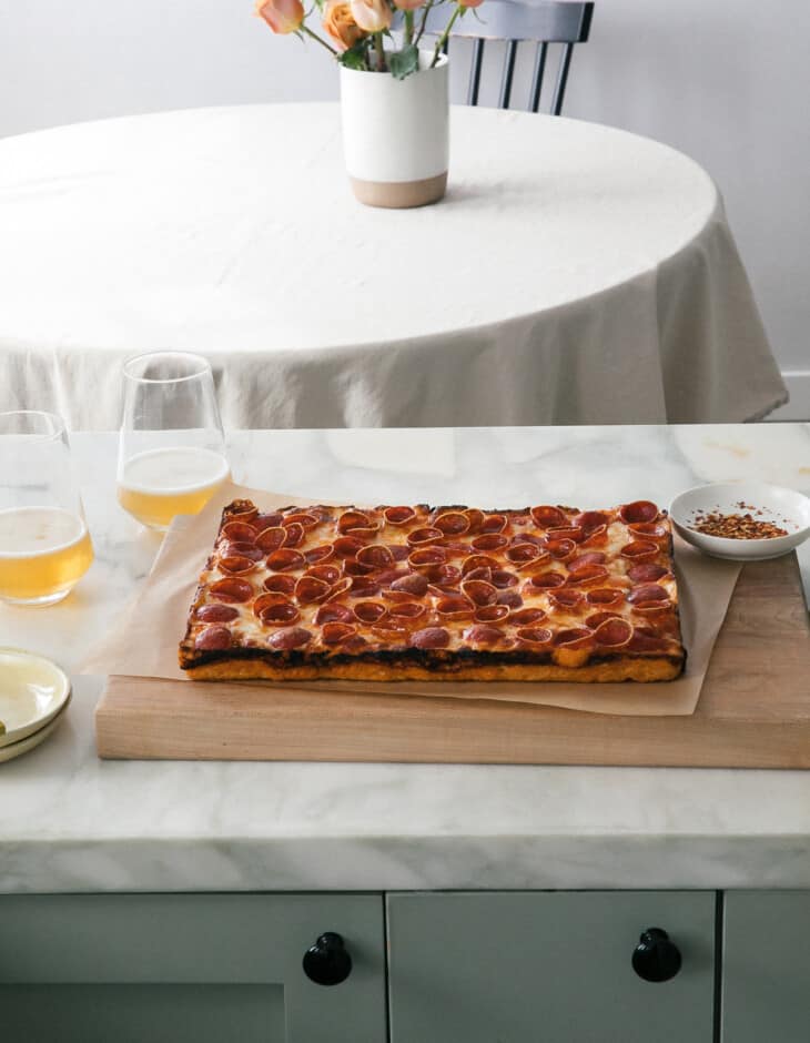 Detroit Style Pizza - A Cozy Kitchen
