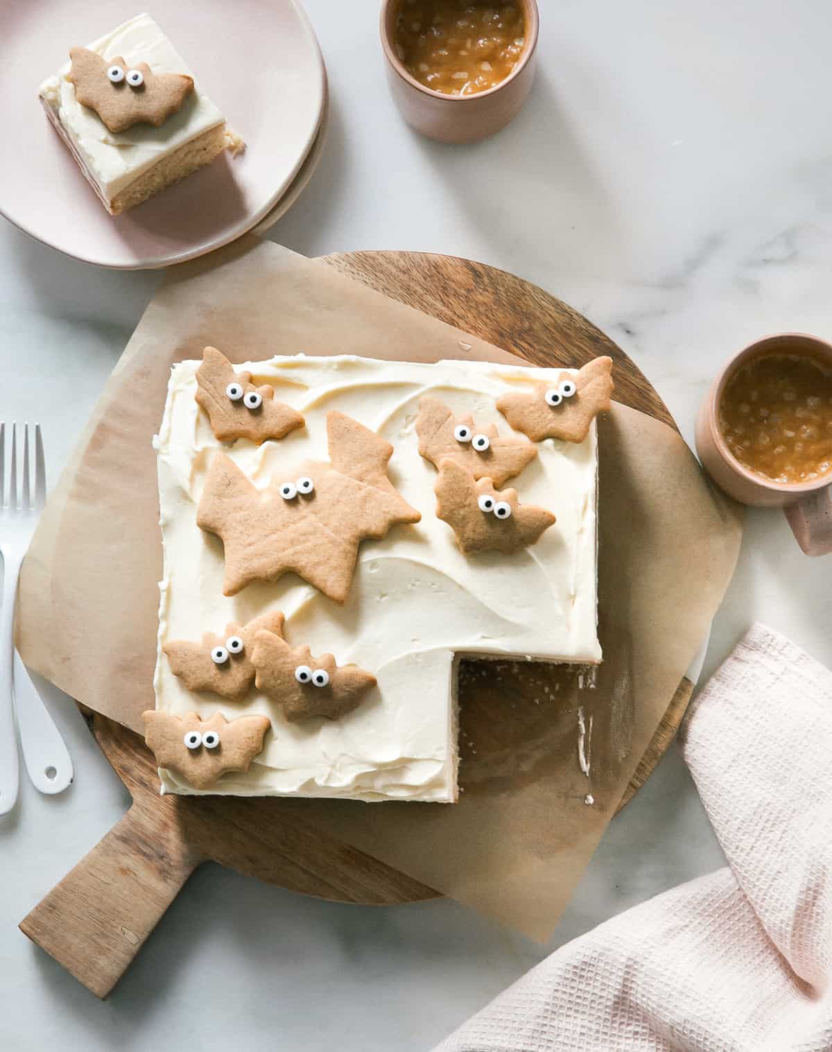 Brown Butter Mini Sheet Cake with Maple Frosting - A Cozy Kitchen