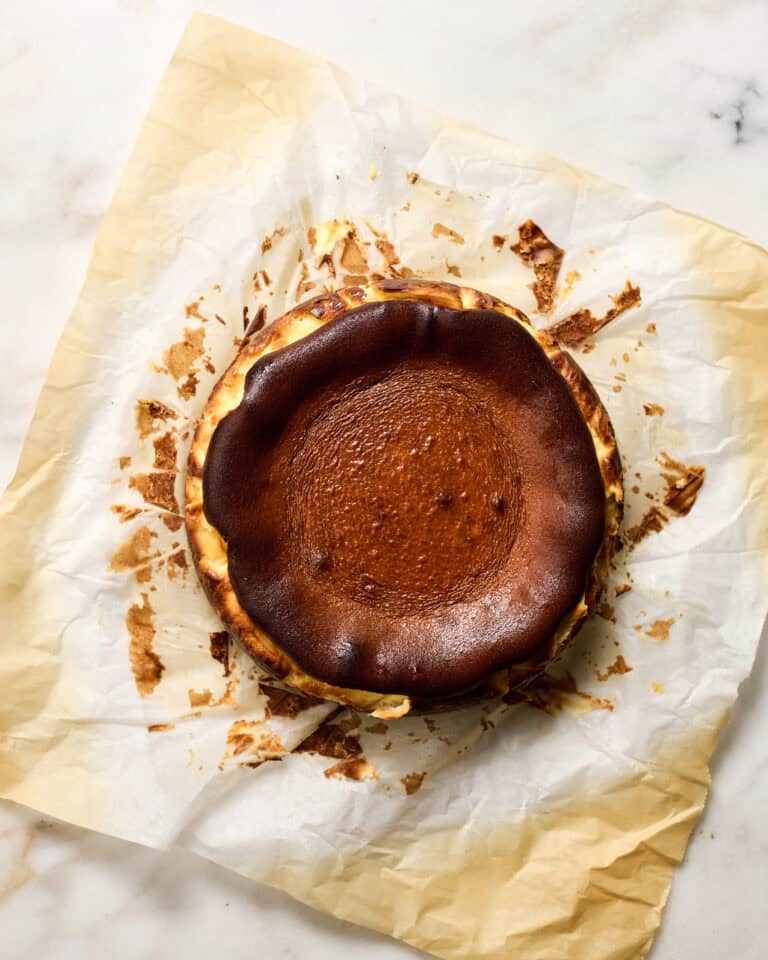 Easy Basque Cheesecake - A Cozy Kitchen