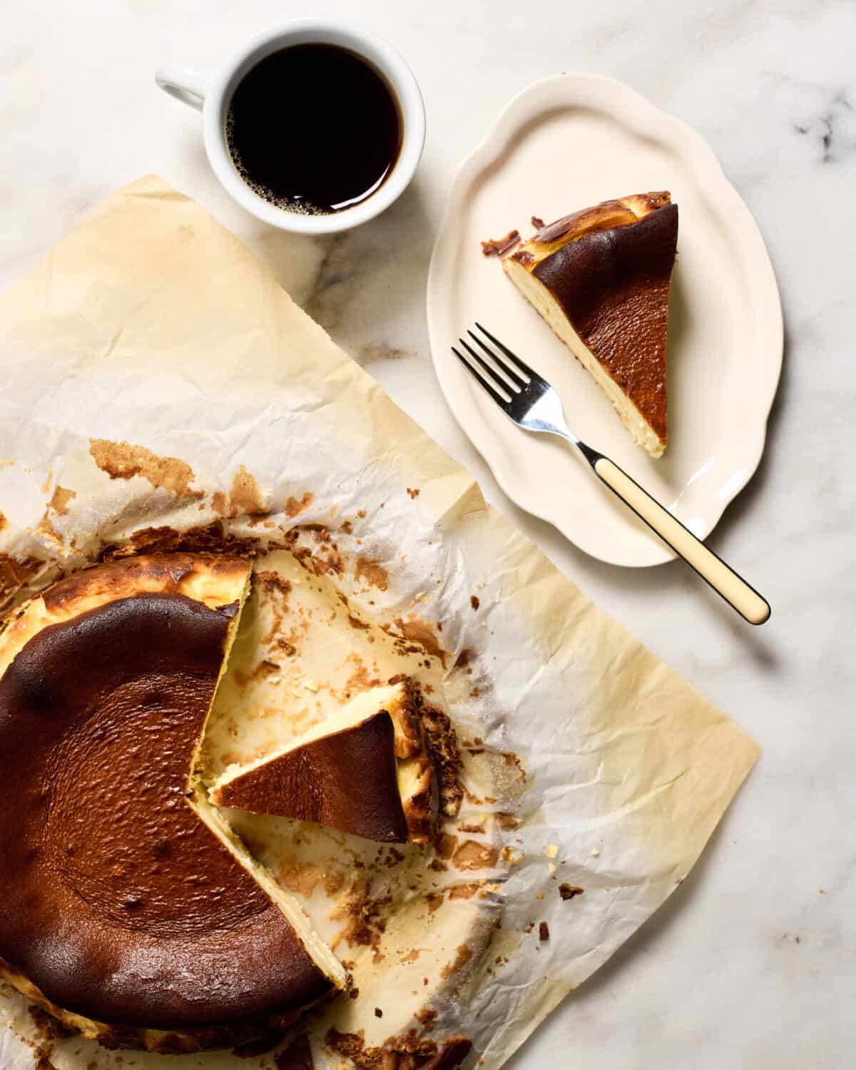 Basque Cheesecake - A Cozy Kitchen