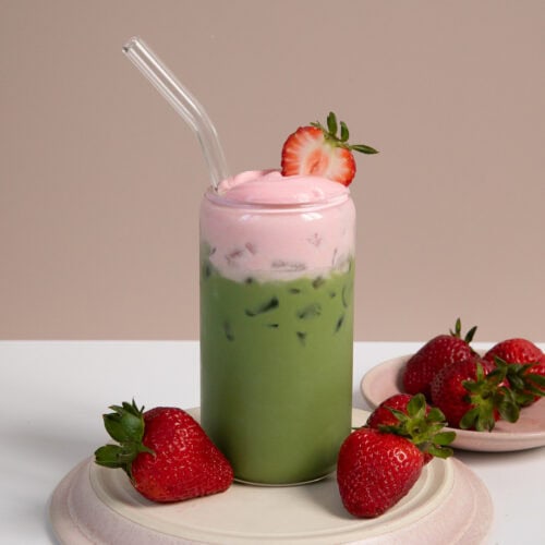 Strawberry Matcha Latte - A Cozy Kitchen